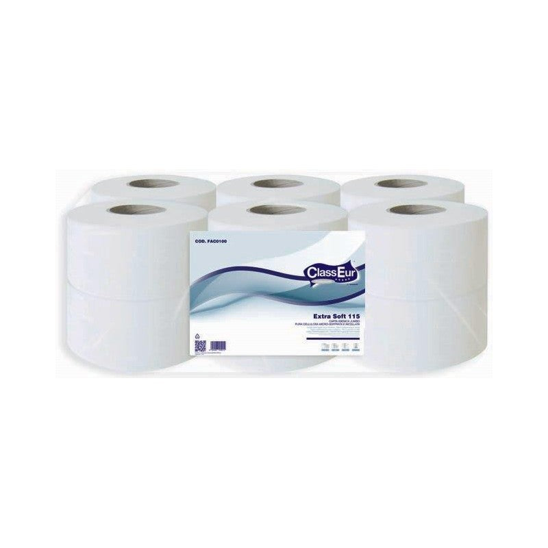 Mini Jumbo Double Ply Toilet Paper Rolls 115 m - Pack of 12 Rolls ...